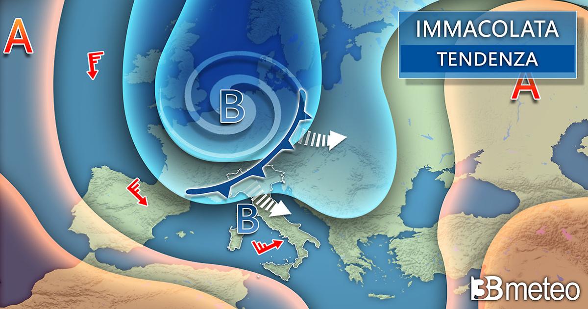 Meteo, arriva la burrasca dell'Immacolata: settimana di piogge, venti, freddo e neve nella ...